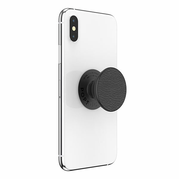 פופסוקט תופסן לסמארטפון עור דמוי PopSocket Pebbled Vegan Leather Black ...