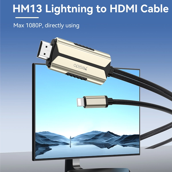כבל HDMI ל-Lightning באורך 2 מטר 1080p איכותי Yesido HM13 | שיפי